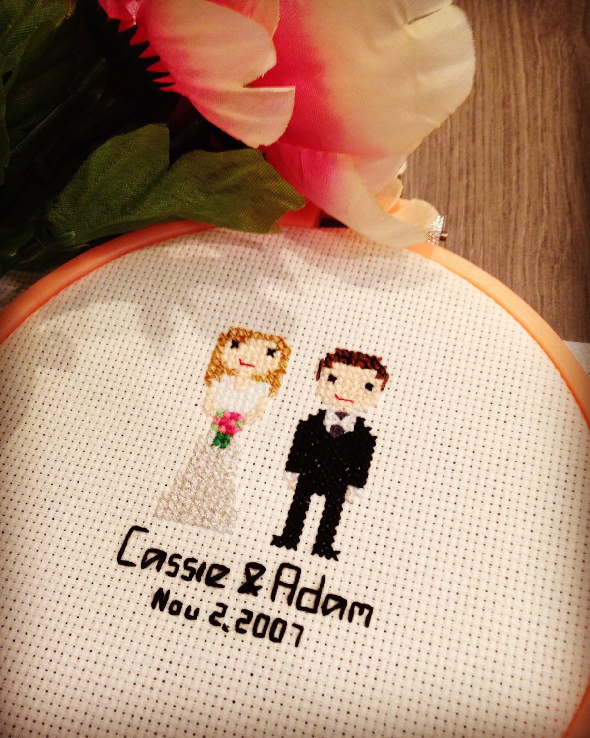 Custom 2 Character Cross Stitch Family - Etsy
