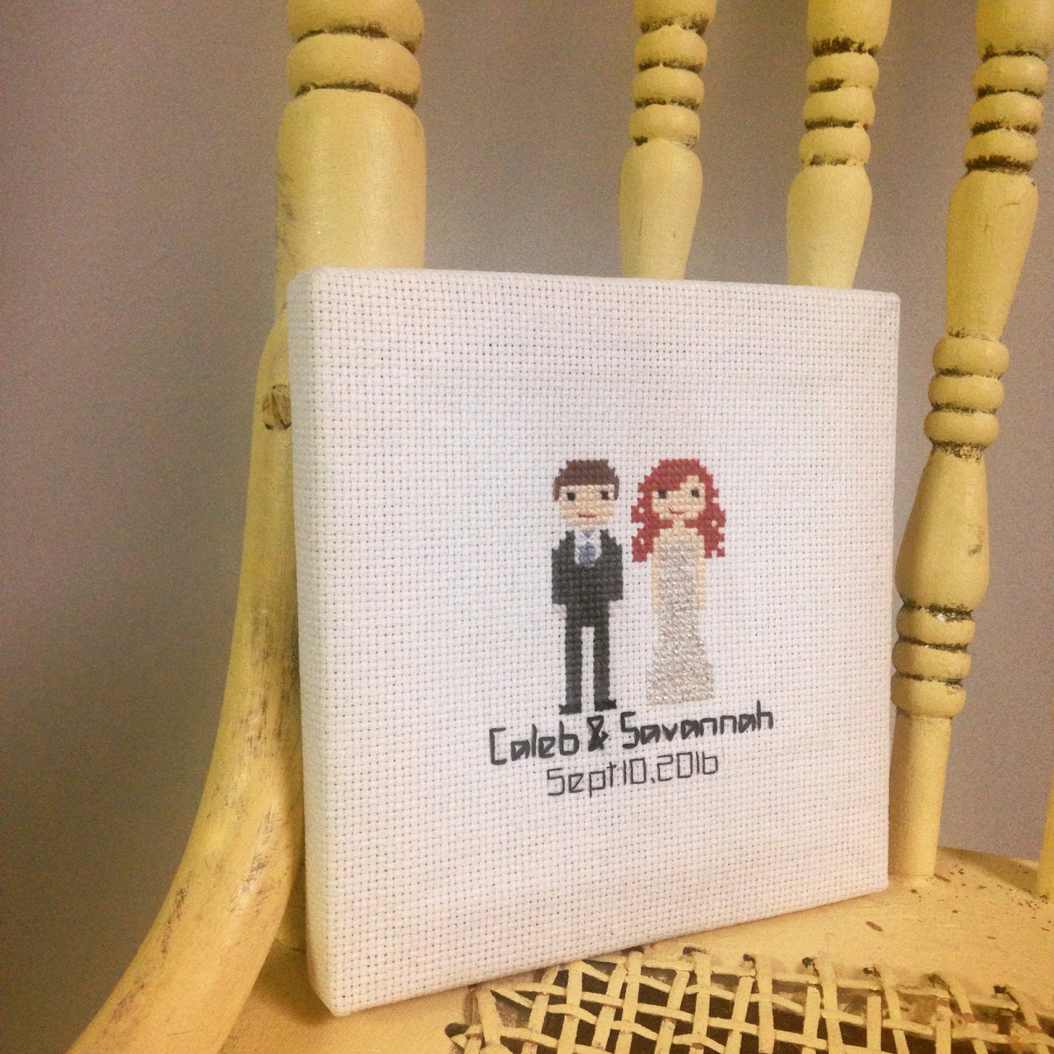 Custom 2 Character Cross Stitch Family - Etsy