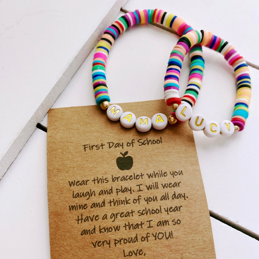 First Day of School Parent and Me Bracelets / Parent and Me / Mommy and ...
