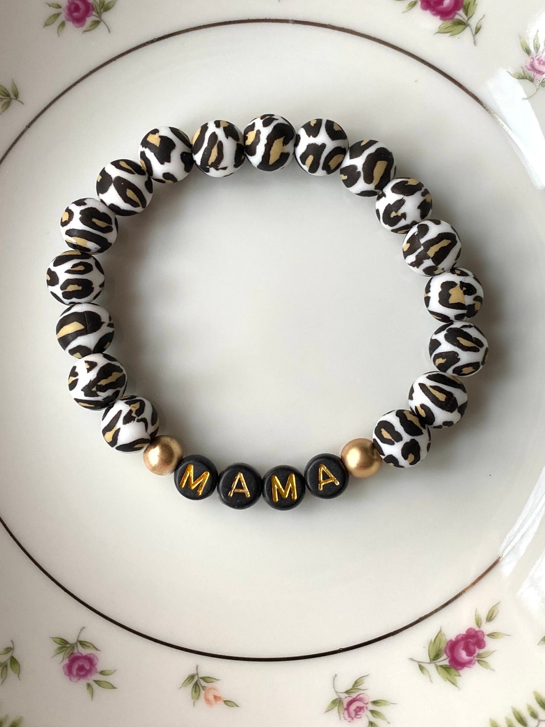Cheetah Print Personalized Bracelet - Etsy