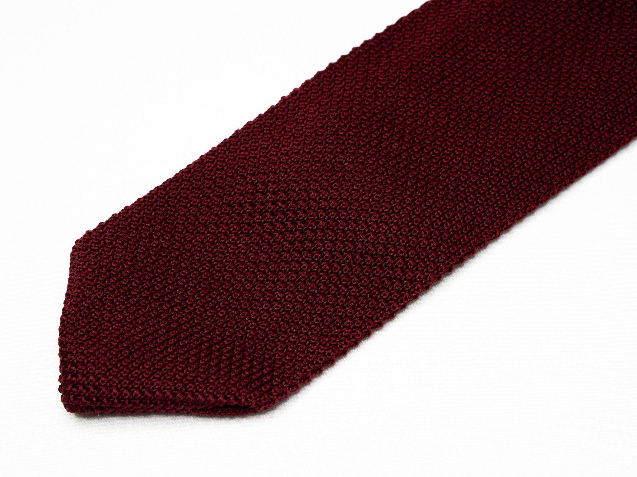 Solid Burgundy Knit Tie for Men Red Grenadine Neck Tie for Groom ...
