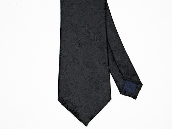 Black on Black Paisley Pattern Tie | Styleforum