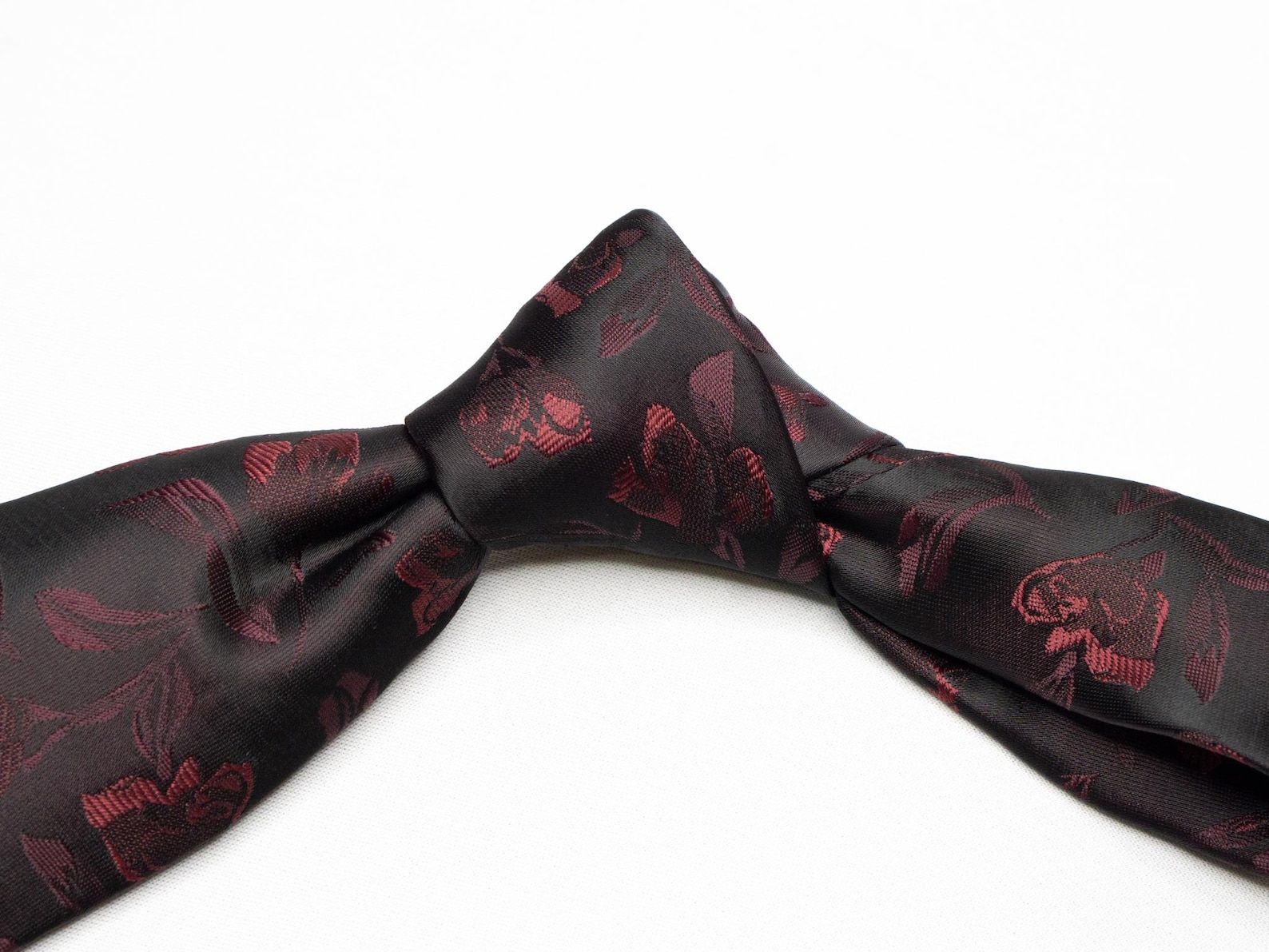 Burgundy Floral Tie Mens Red Wine Tie Dark Red Necktie Red Burgundy ...