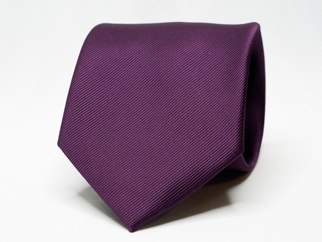 Men's Solid Purple Tie Plum Wedding Tie Groomsmen Matching Tie Purple ...