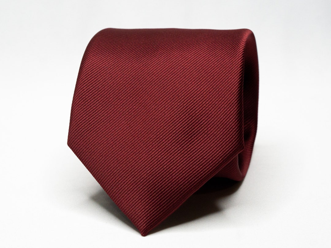 Red Burgundy Tie for Men Solid Red Wine Tie for Matching Groomsmen Tie ...