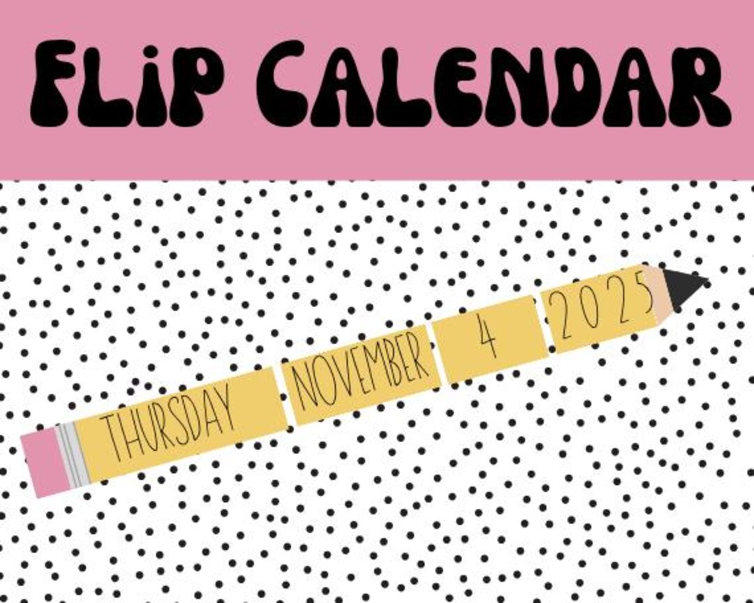 Pencil Flip Calendar - Etsy