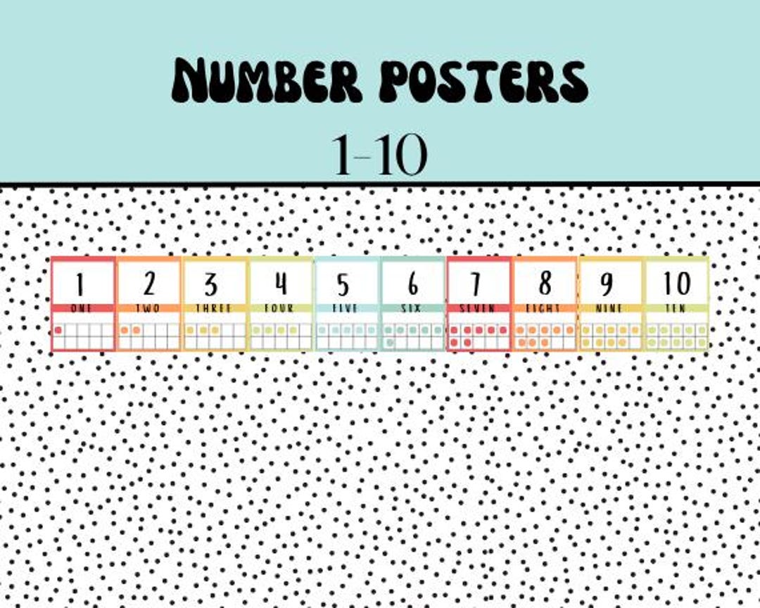 Number Posters | 1-10 | Ten Frames - Etsy