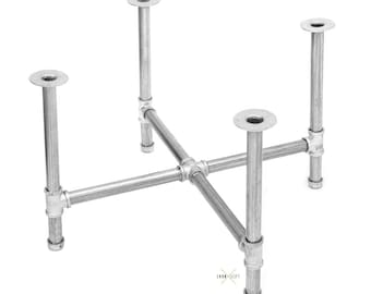 Industrial Pipe Side Table With Cross Piece Legs Kit 1 Inch | Etsy