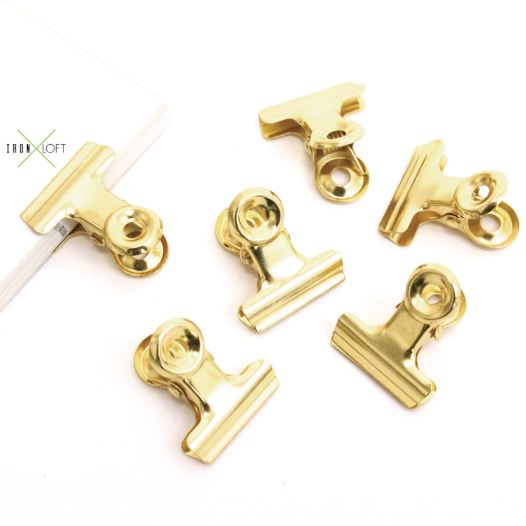 6 Metal Clips Bright Gold 22mm - Etsy