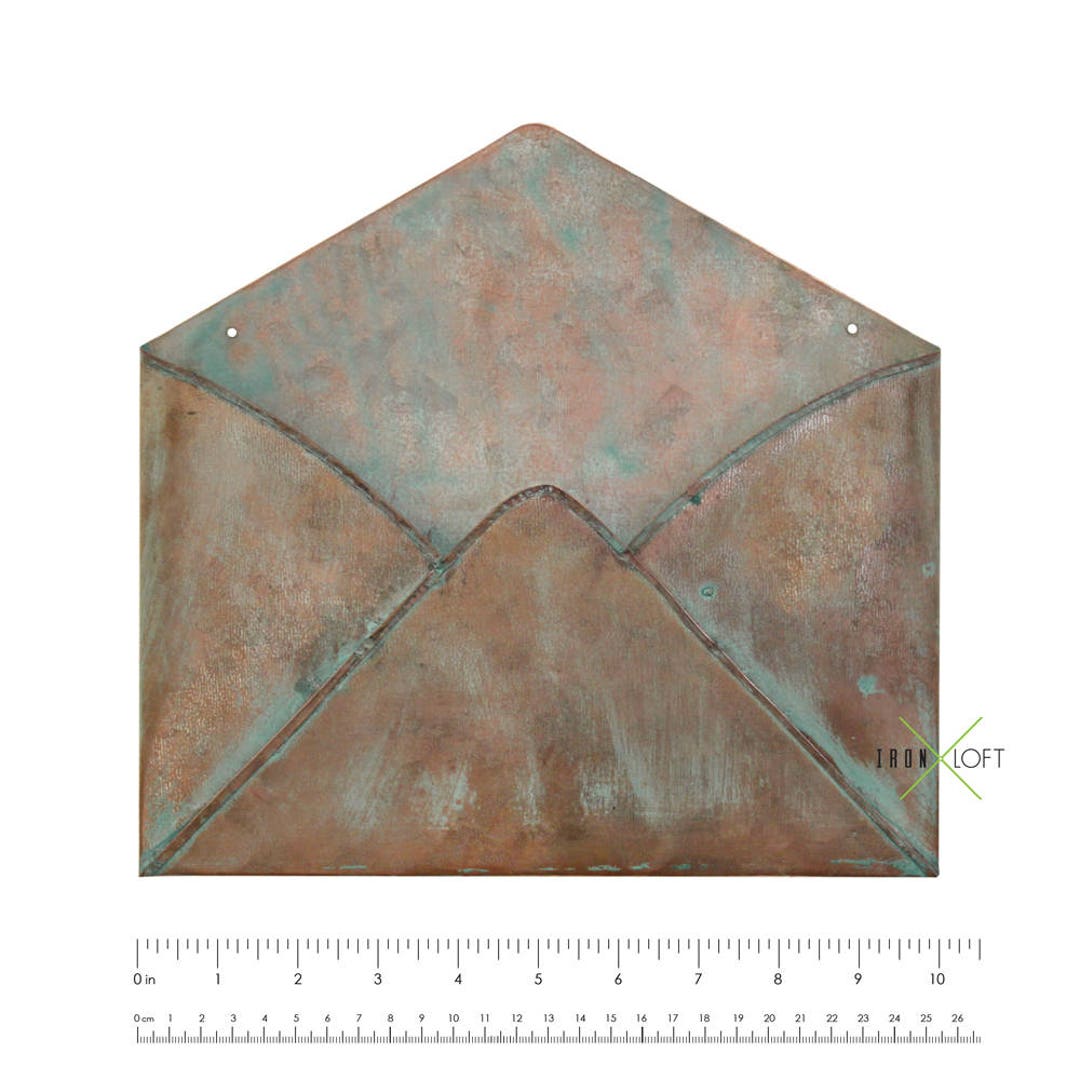 Copper Patina Metal Envelope 9"x10" Valentine Mailbox - Etsy