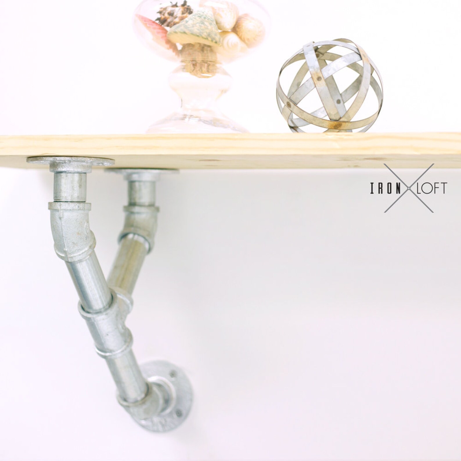 Industrial Pipe Corbel Shelf Bracket Kit 1 Inch Pipe | Etsy