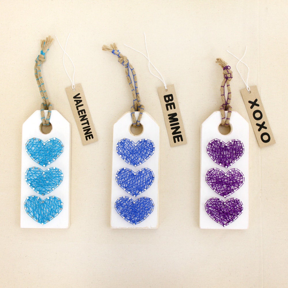 DIY Triple Heart String Art Kit Three Large Wood Hanging | Etsy