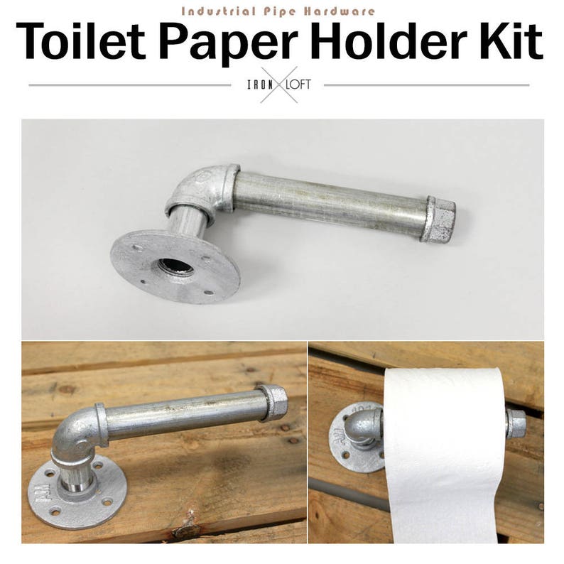 Industrial Pipe Toilet Paper Holder. Farmhouse Bathroom, Pipe Bathroom ...