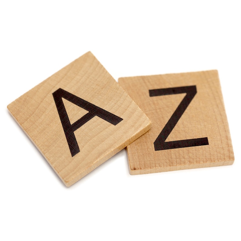 2" Square Wood Alphabet Tiles - Please Describe in Notes Letter ...