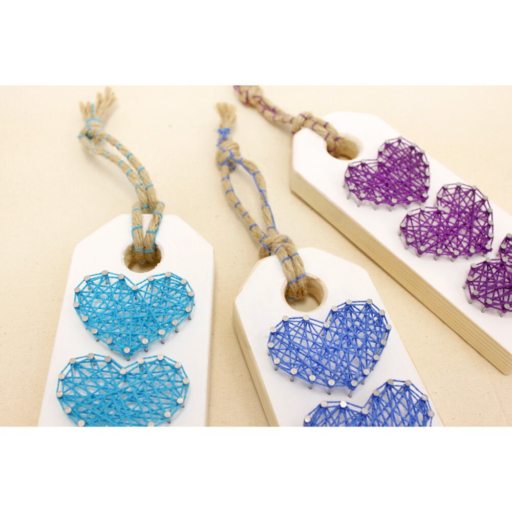 DIY Triple Heart String Art Kit Three Large Wood Hanging | Etsy