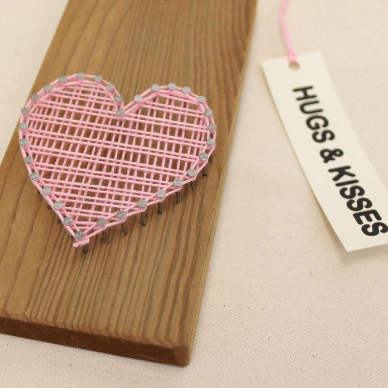 DIY Heart String Art Kit Three Large Wood Hanging Tags - Etsy