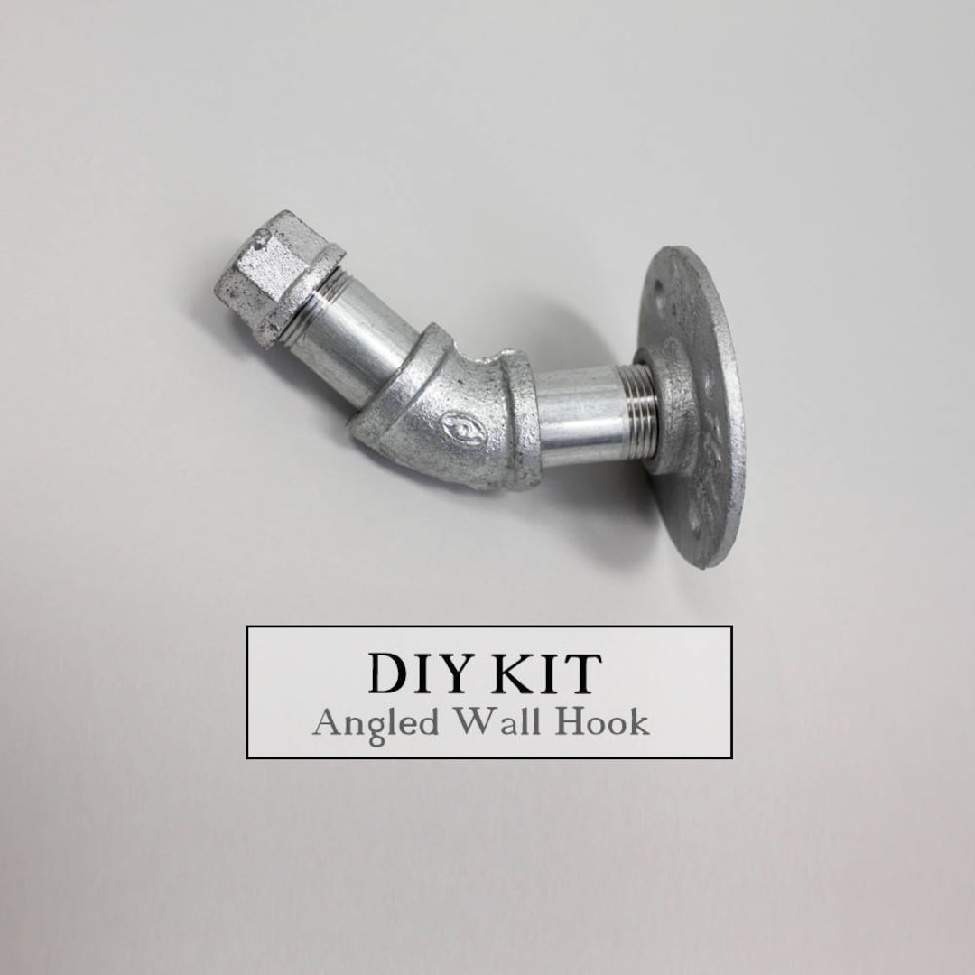 DIY Industrial Pipe Hardware Angled Wall Hook Kit - Etsy