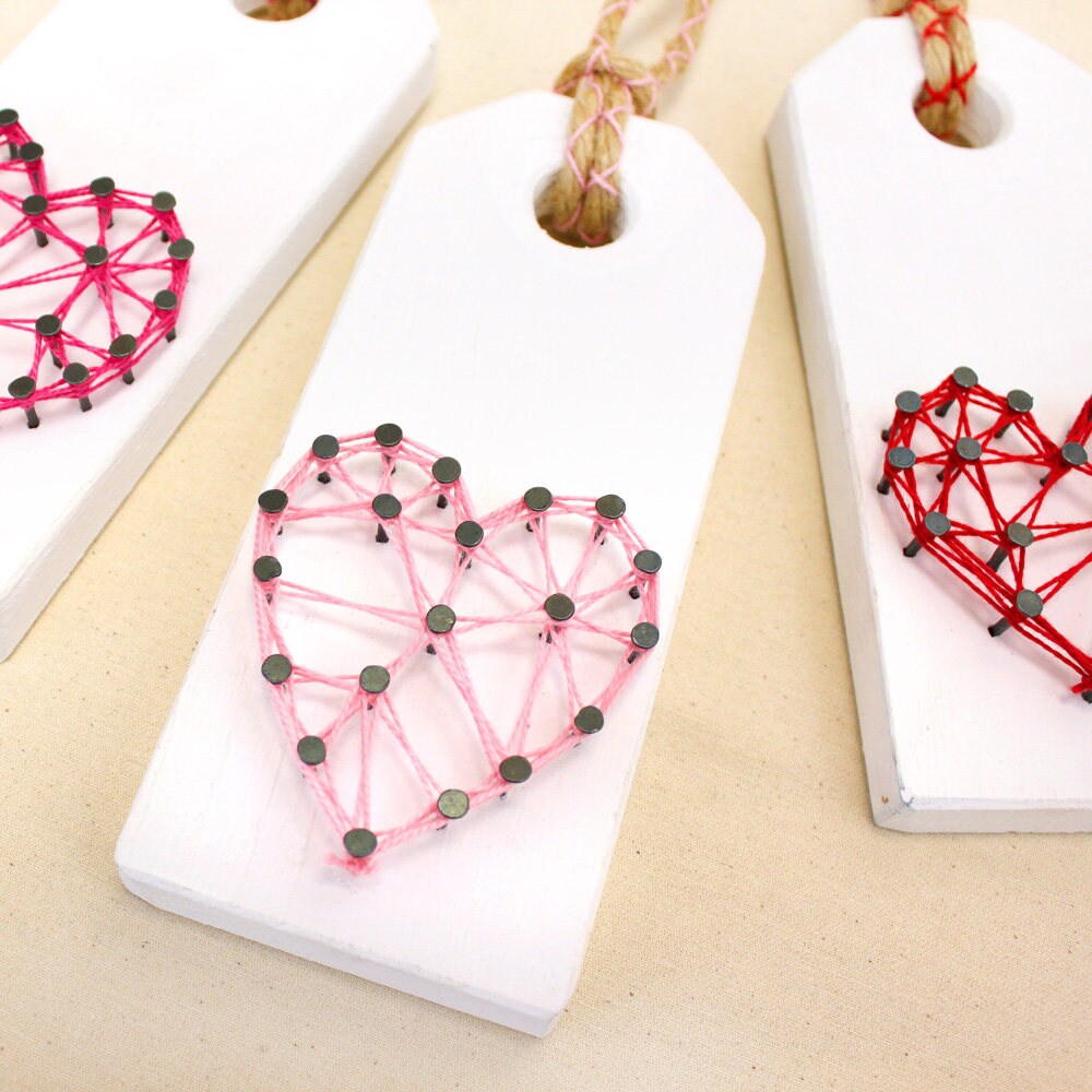 DIY Geometric Heart String Art Kit Three Large Wood Hanging | Etsy