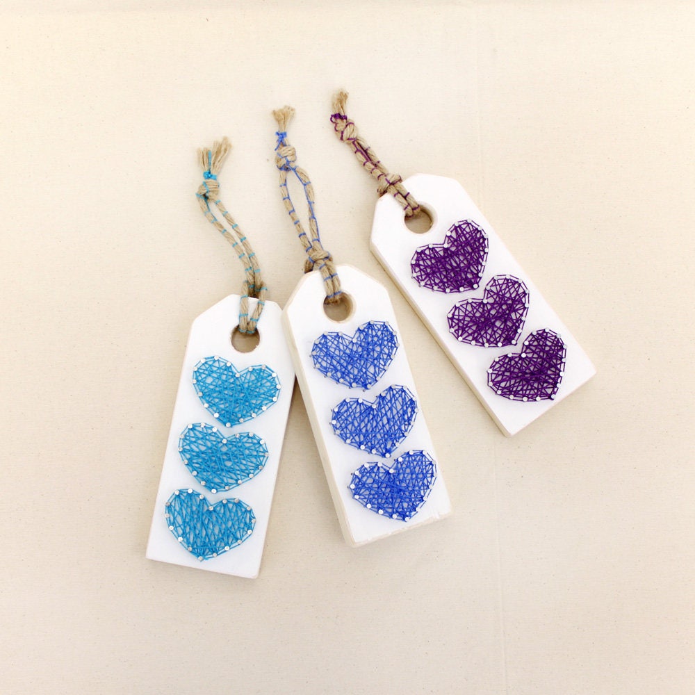 DIY Triple Heart String Art Kit Three Large Wood Hanging | Etsy