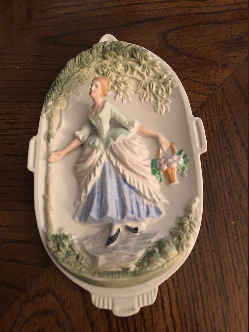 Chase Hand Painted Porcelain Plaque.3-D Figure. Occupied Japan | Etsy