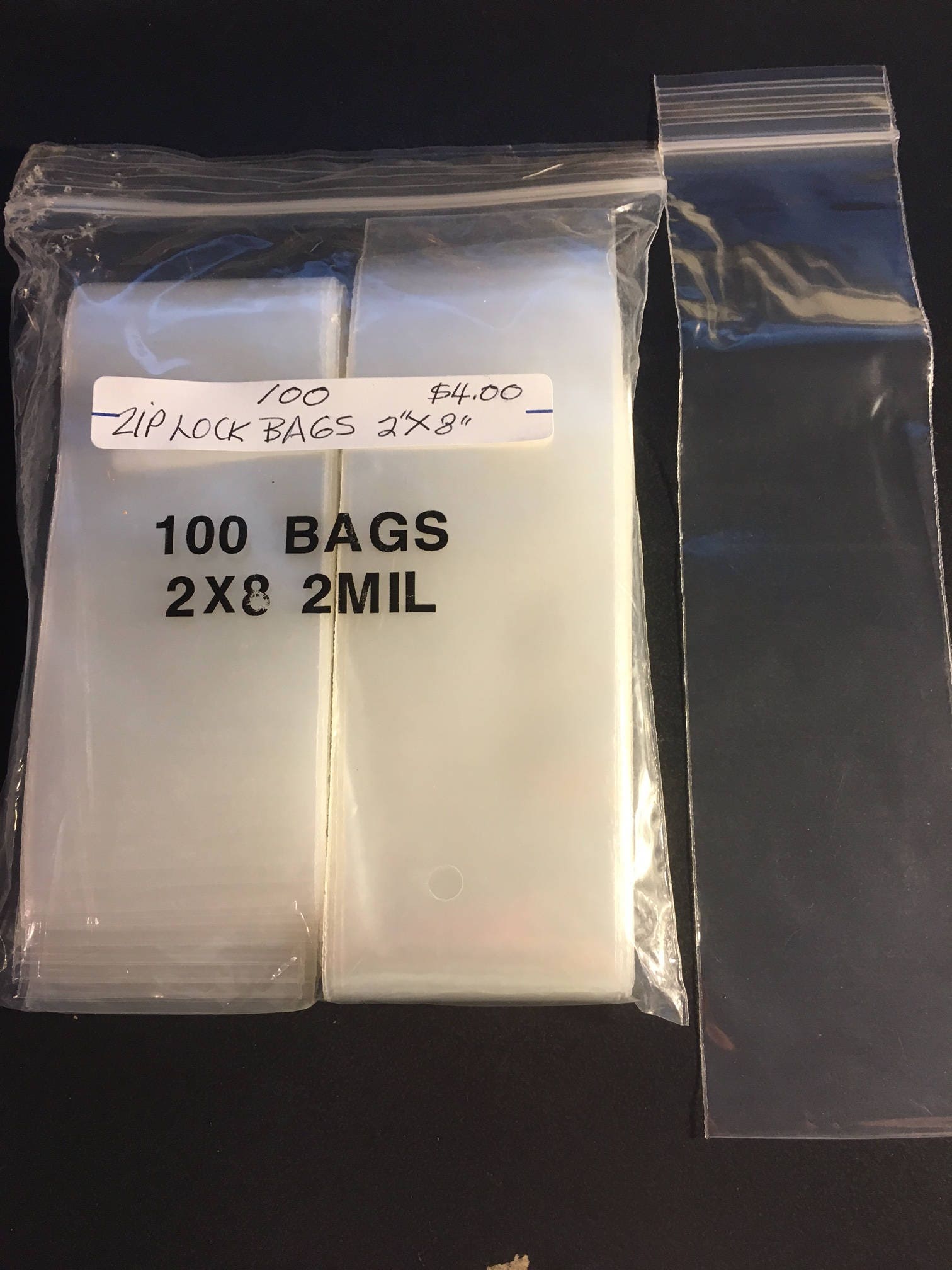 Plastic Bags. Zip Lock. Clear. Eight Sets 100 Bags. 2" X 8". - Etsy