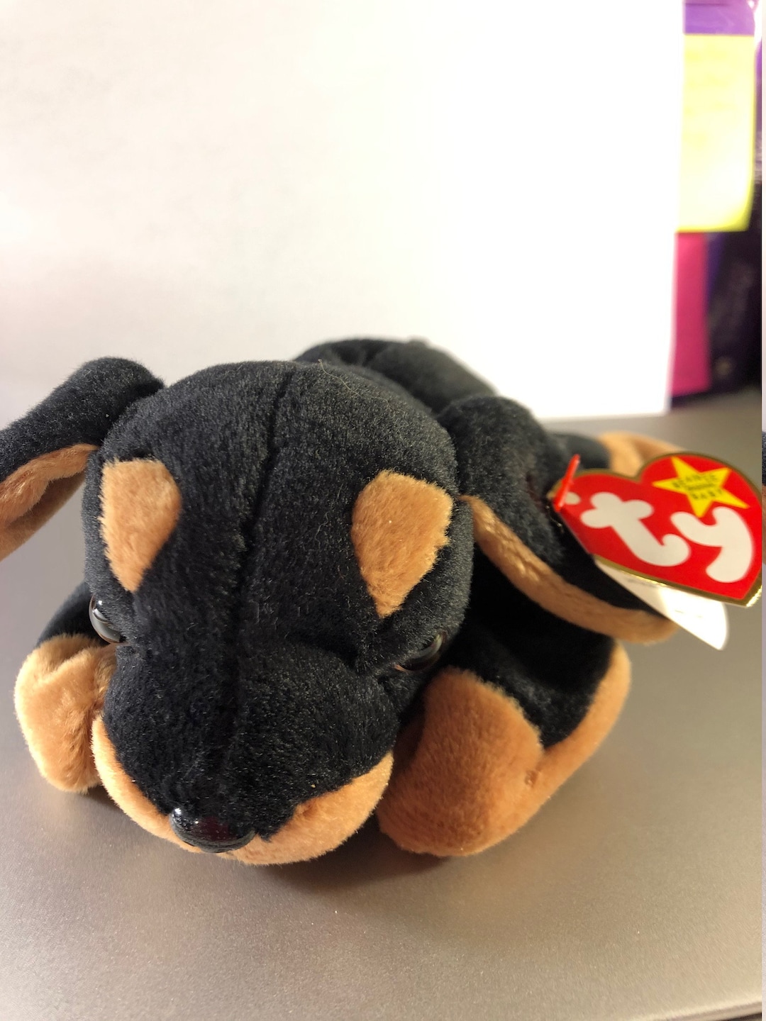 Beanie Baby Doby. Black and Brown Doberman. Cute Black Eyes and Nose ...