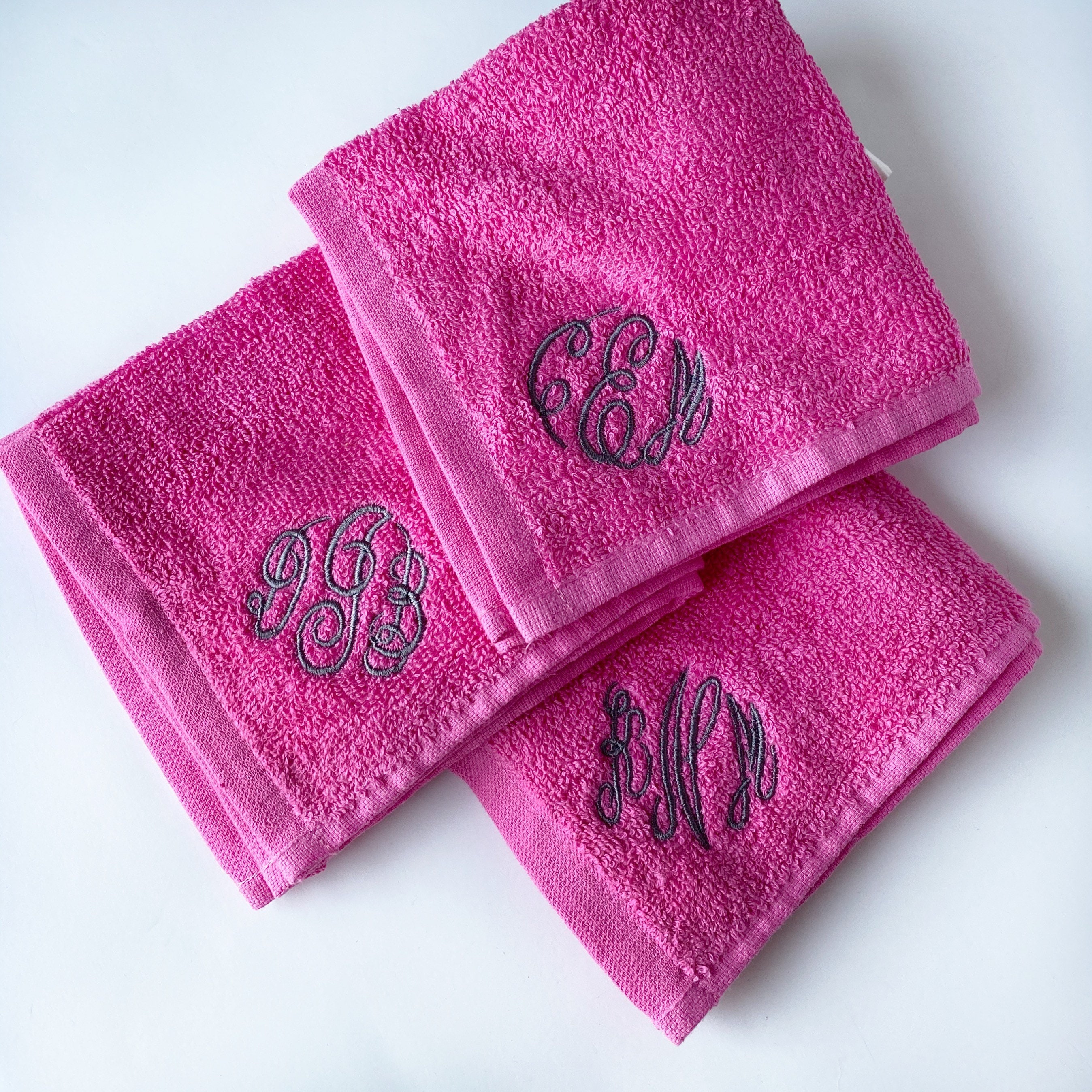 Monogrammed Wash Cloth, Personalized Bathroom Decor, Custom Kids Towel ...