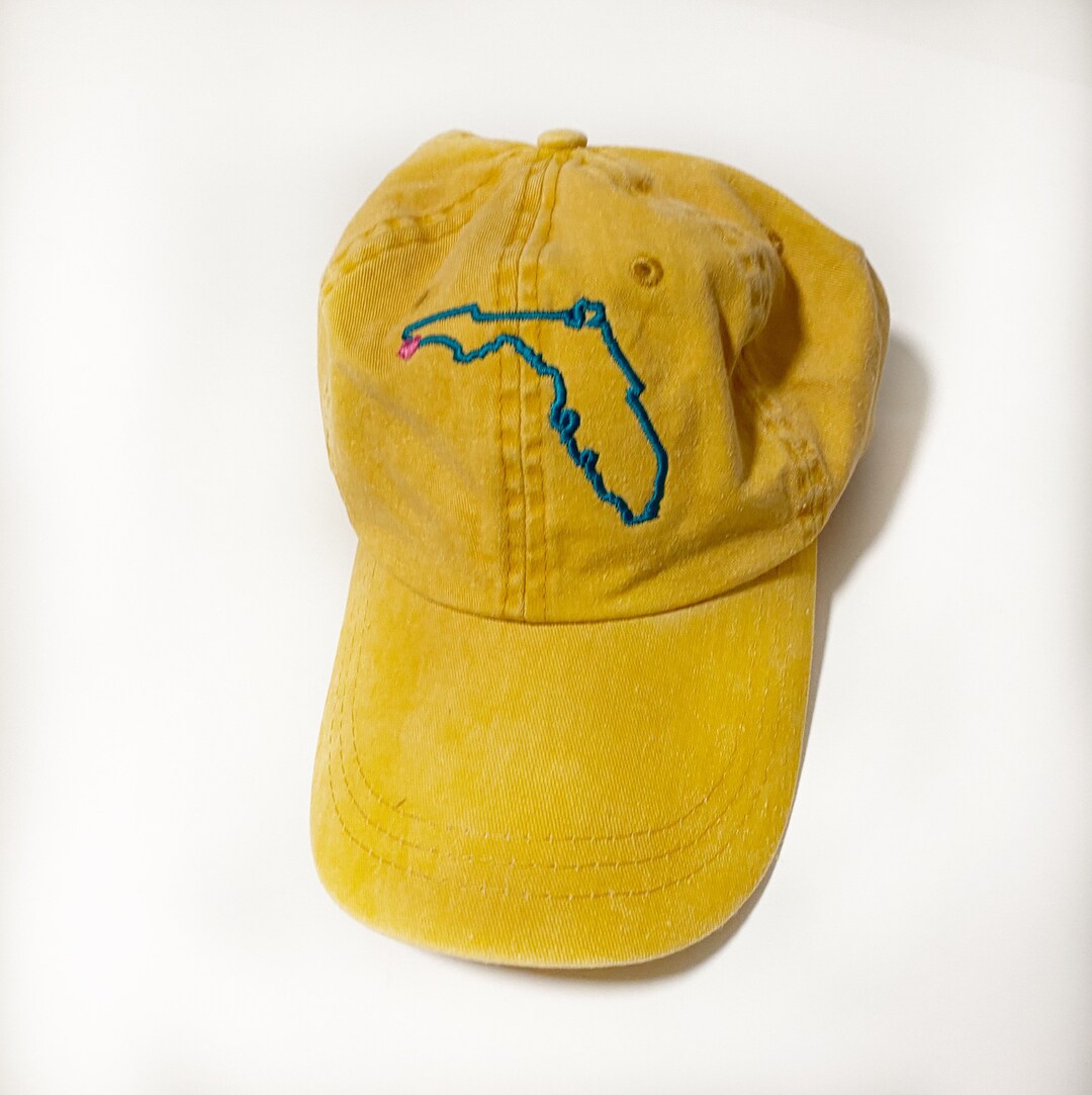 Florida State Hat, Monogrammed Hat, Florida Girl Hat, State Outline Cap ...
