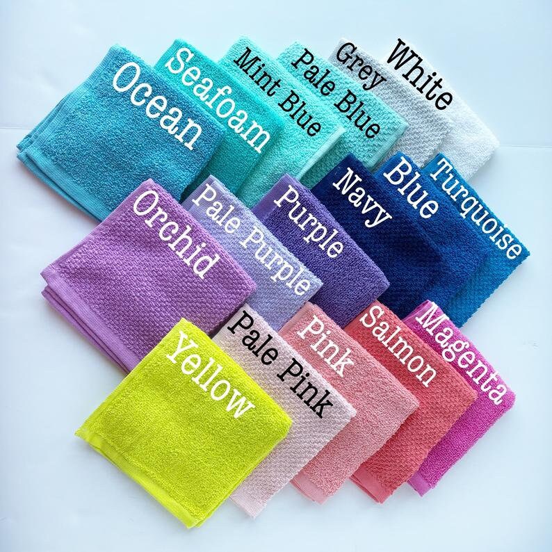 Monogrammed Wash Cloth Personalized Bathroom Decor Custom | Etsy