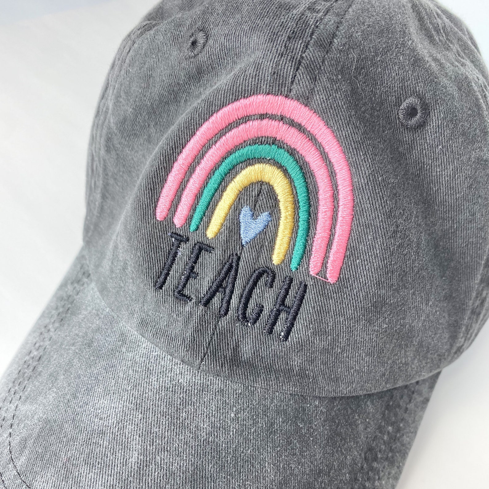 Teacher Hat Rainbow Teach Hat Personalized Cap New Teacher - Etsy