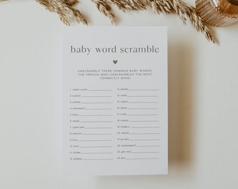 Baby Shower Game Baby Shower Word Scramble Word Scramble - Etsy