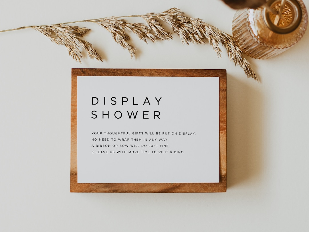 Display Shower Insert | Editable Black and White Unwrapped Gifts ...