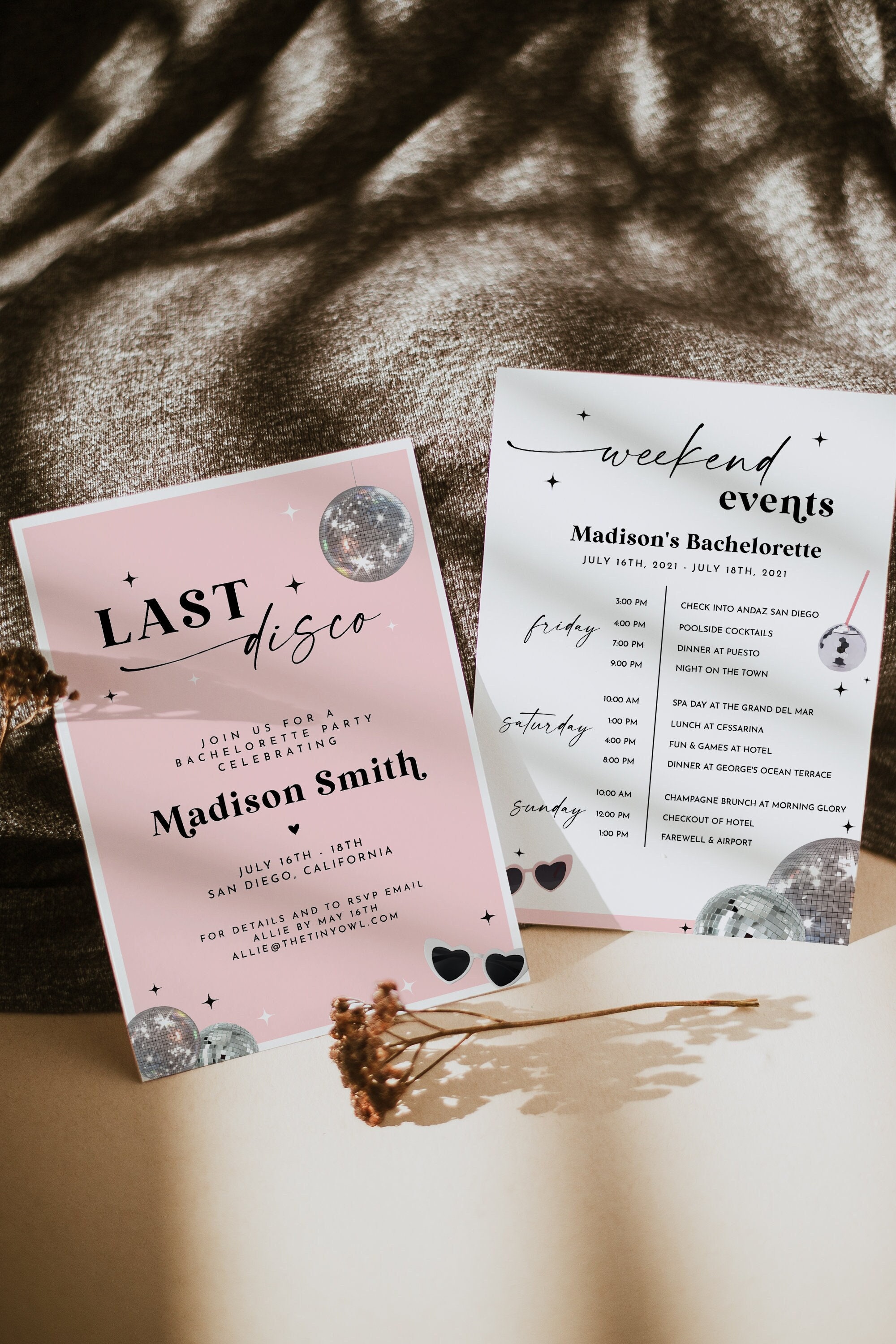 MARCIA Last Disco Bachelorette Weekend Itinerary Retro | Etsy