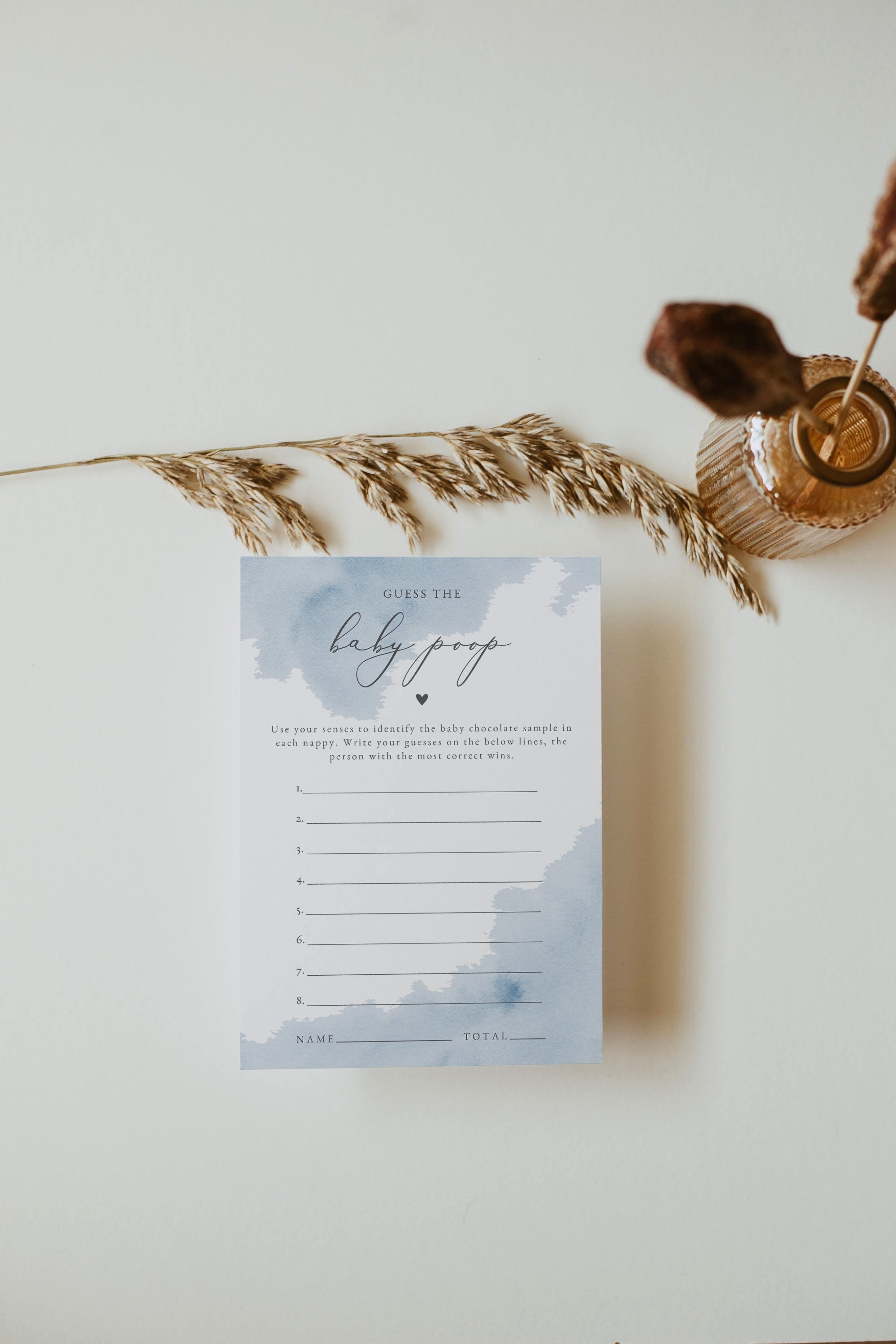 Blue Watercolor Guess the Baby Poop Game Blue Watercolor - Etsy