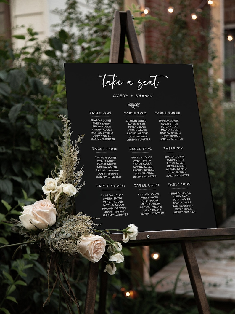 Printable Seating Chart Template Editable Seating Chart Sign - Etsy