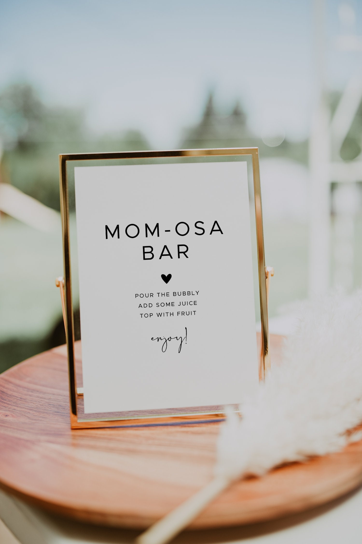 Momosa Bar Sign Printable | Mimosa Bar Sign | Minimalist | Baby Shower ...