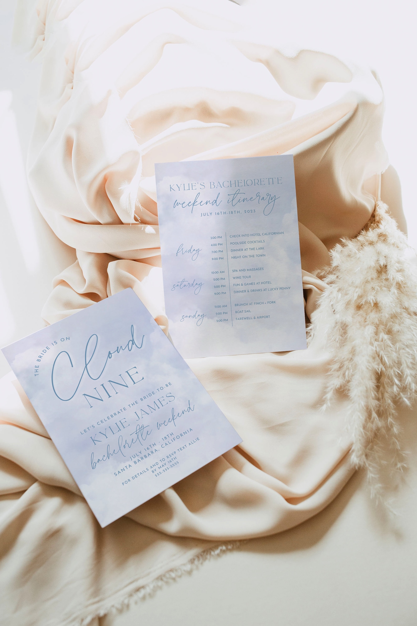 REESE | EDITABLE the Bride is on Cloud Nine Bachelorette Invitation and ...