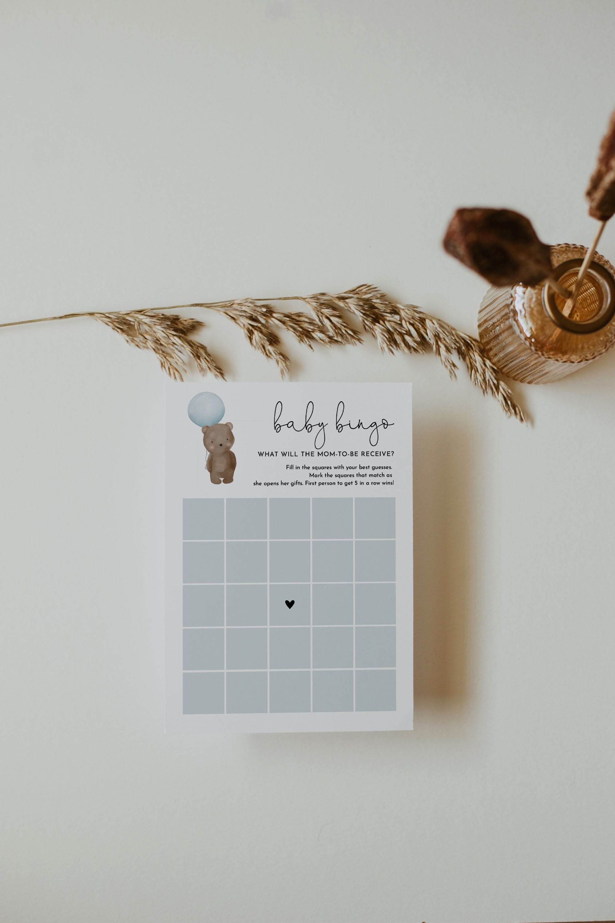 TEDDY | Bear Baby Shower Bingo Game, Baby Shower Games, Boy Baby Shower ...