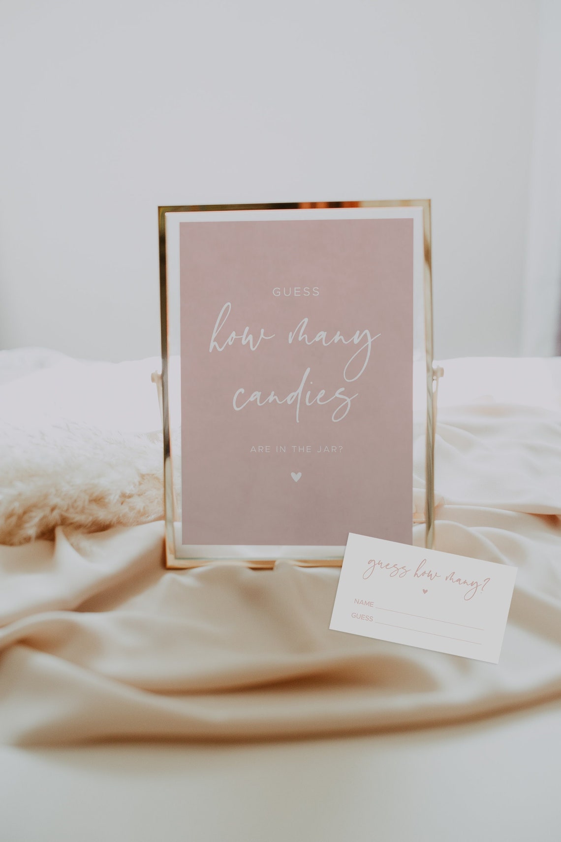 Blush Pink Guess How Many Candies Sign Baby Shower Candy Game - Etsy