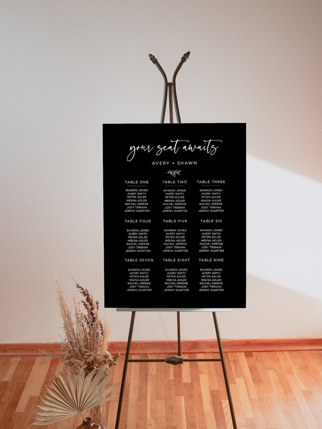 Printable Seating Chart Template, Editable Seating Chart Sign Seating ...