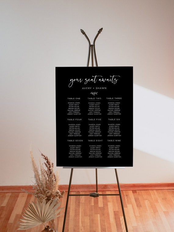 Printable Seating Chart Template Editable Seating Chart Sign | Etsy