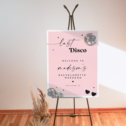 Editable Last Disco Bachelorette Party Template Welcome Sign - Etsy