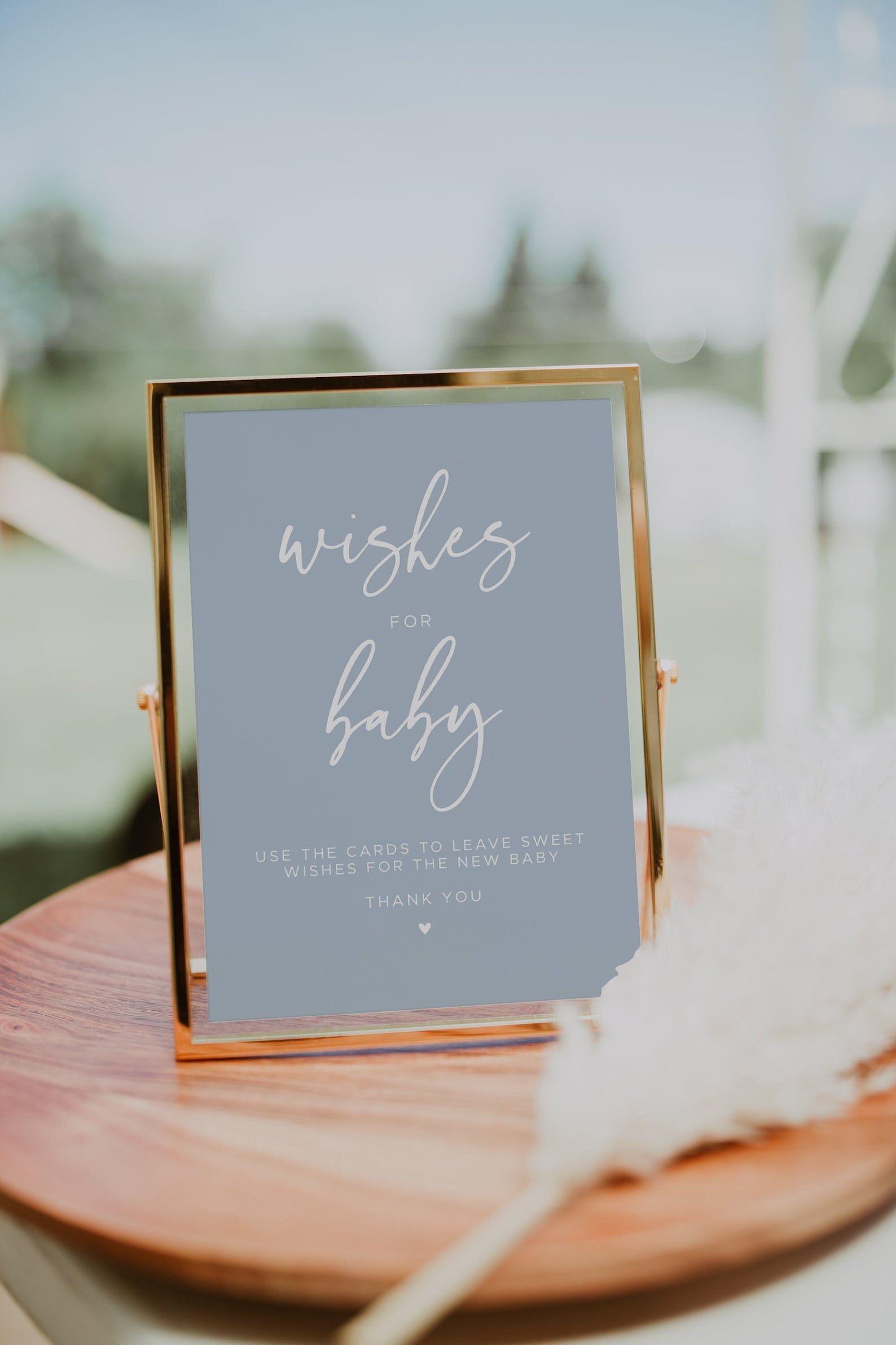 Wishes for Baby Sign, Blue Baby Shower, Printable Sign, Boy Baby Shower ...