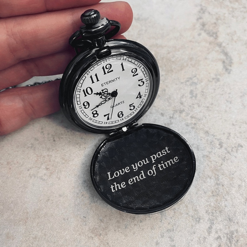 Personalized Pocket Watch With Custom Text Laser Engraved - Etsy