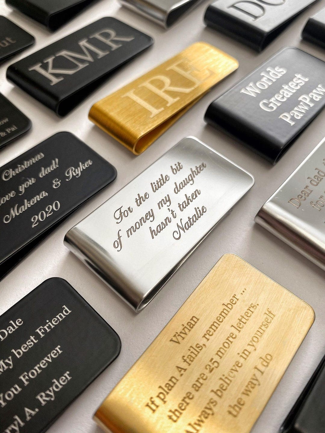 Personalized Stainless Steel Money Clip, Custom Laser Engraved Gift - Etsy