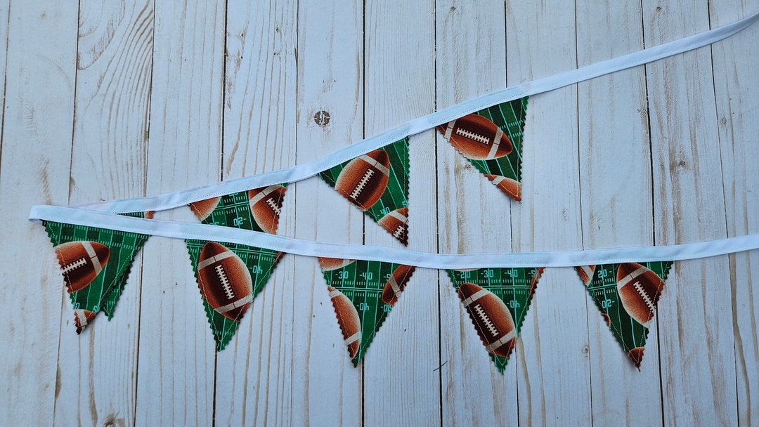 Football Banner, Football Bunting, Superbowl Decorations, Fabric ...