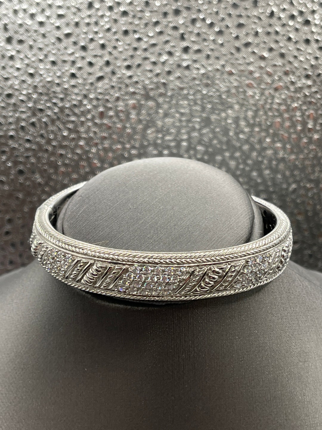 Judith Ripka Sterling Silver Cubic Zirconia Cuff Bracelet | Authentic ...