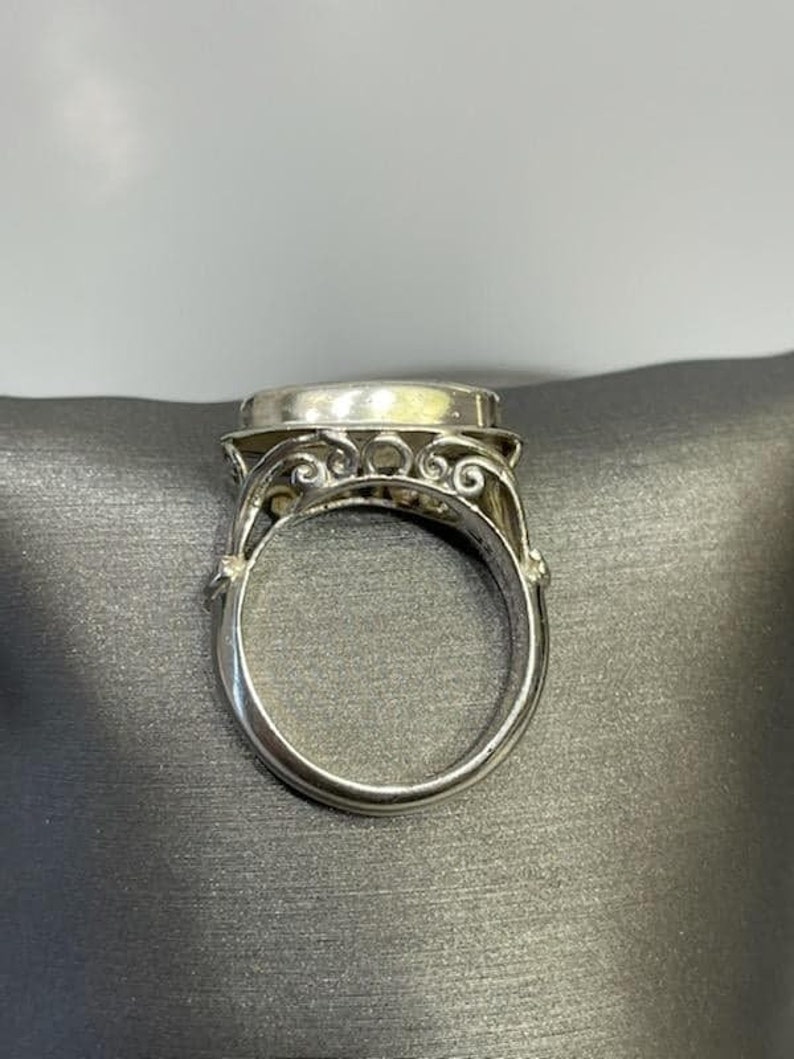 Sterling Silver Abalone Filigree Scroll Ring | Etsy