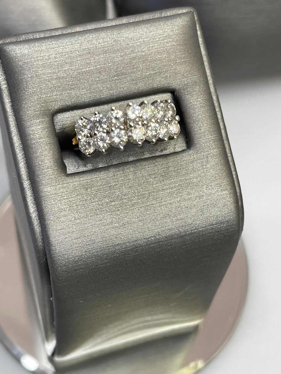 14K White Gold Pyramid Shaped Diamond Ring - Etsy