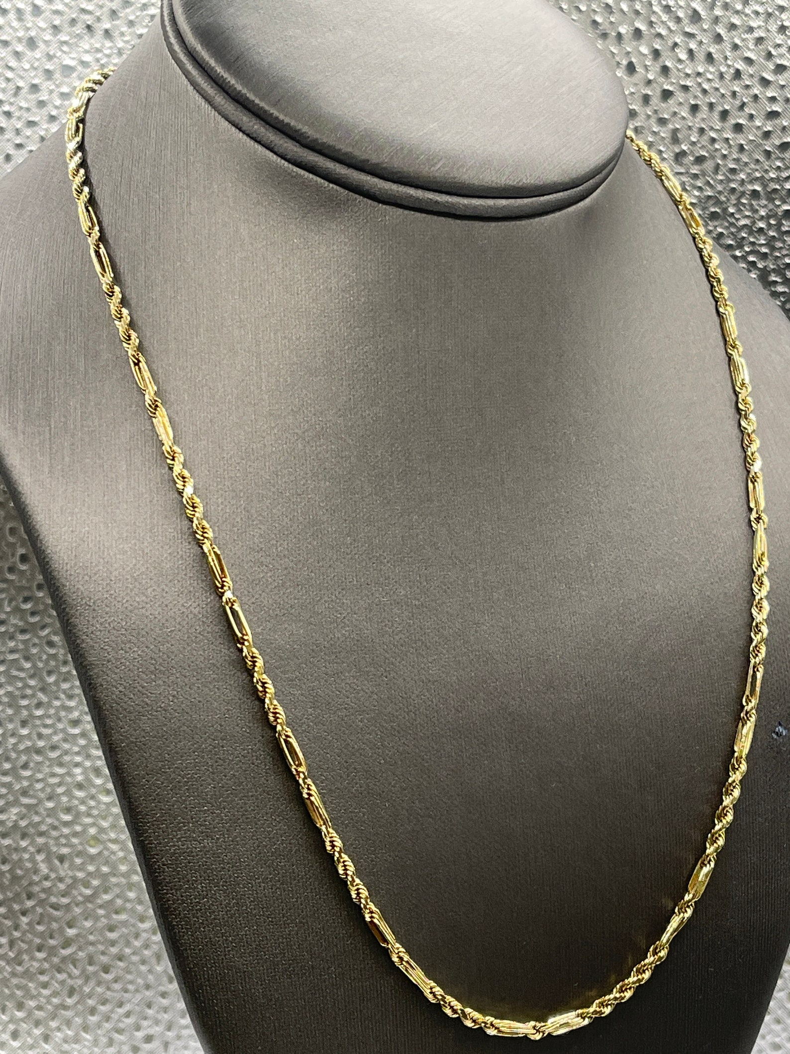 Ladies or Gents 14 Karat Yellow Gold Figaro Rope Solid Link Rope Chain ...